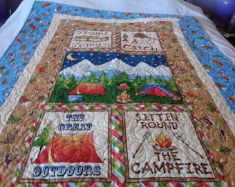 Camping Themed Quilt - Etsy
