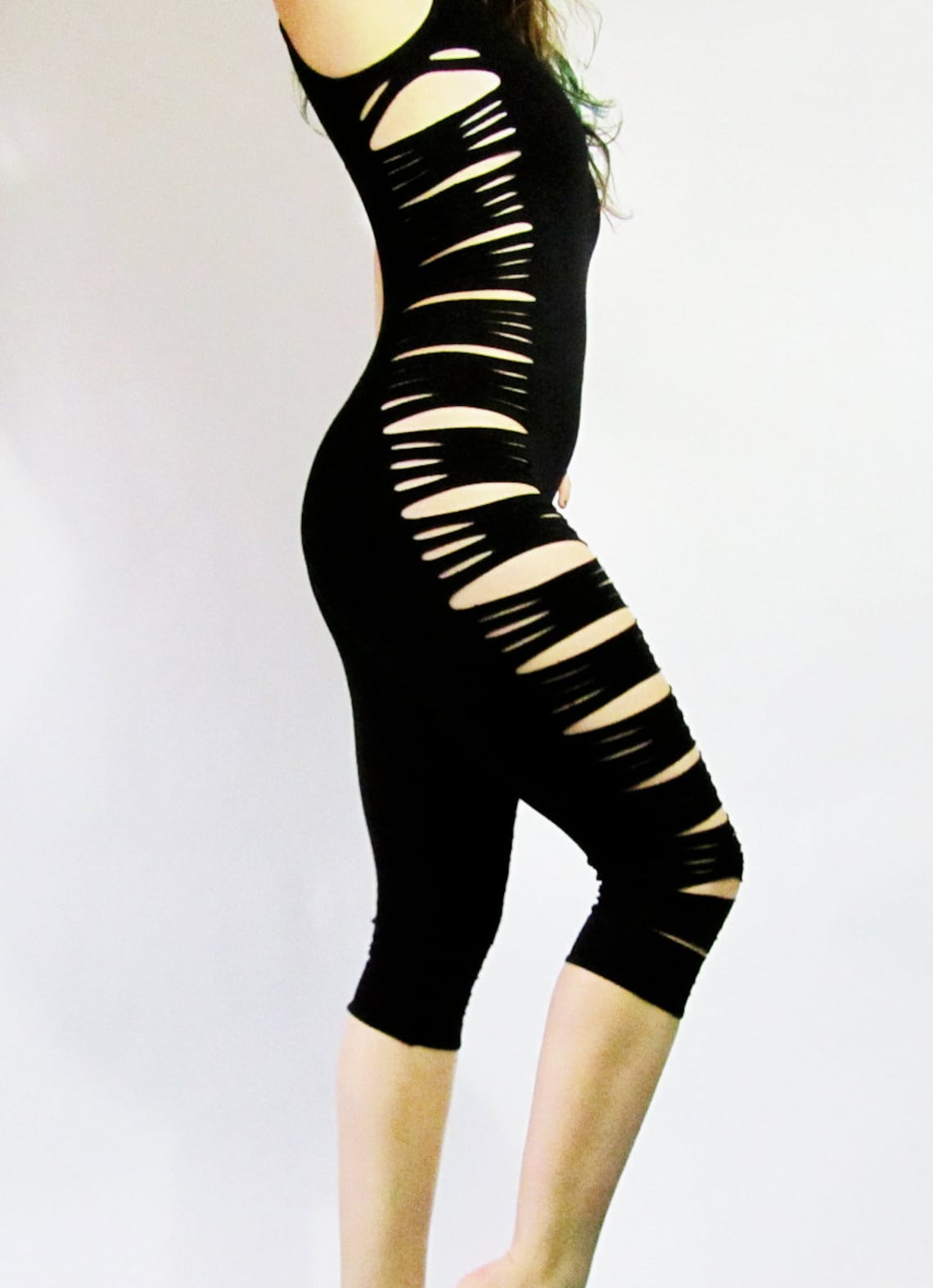 Cat Suit Side Cut Bodysuit Slit Weave Unitard Leotard Cyber - Etsy