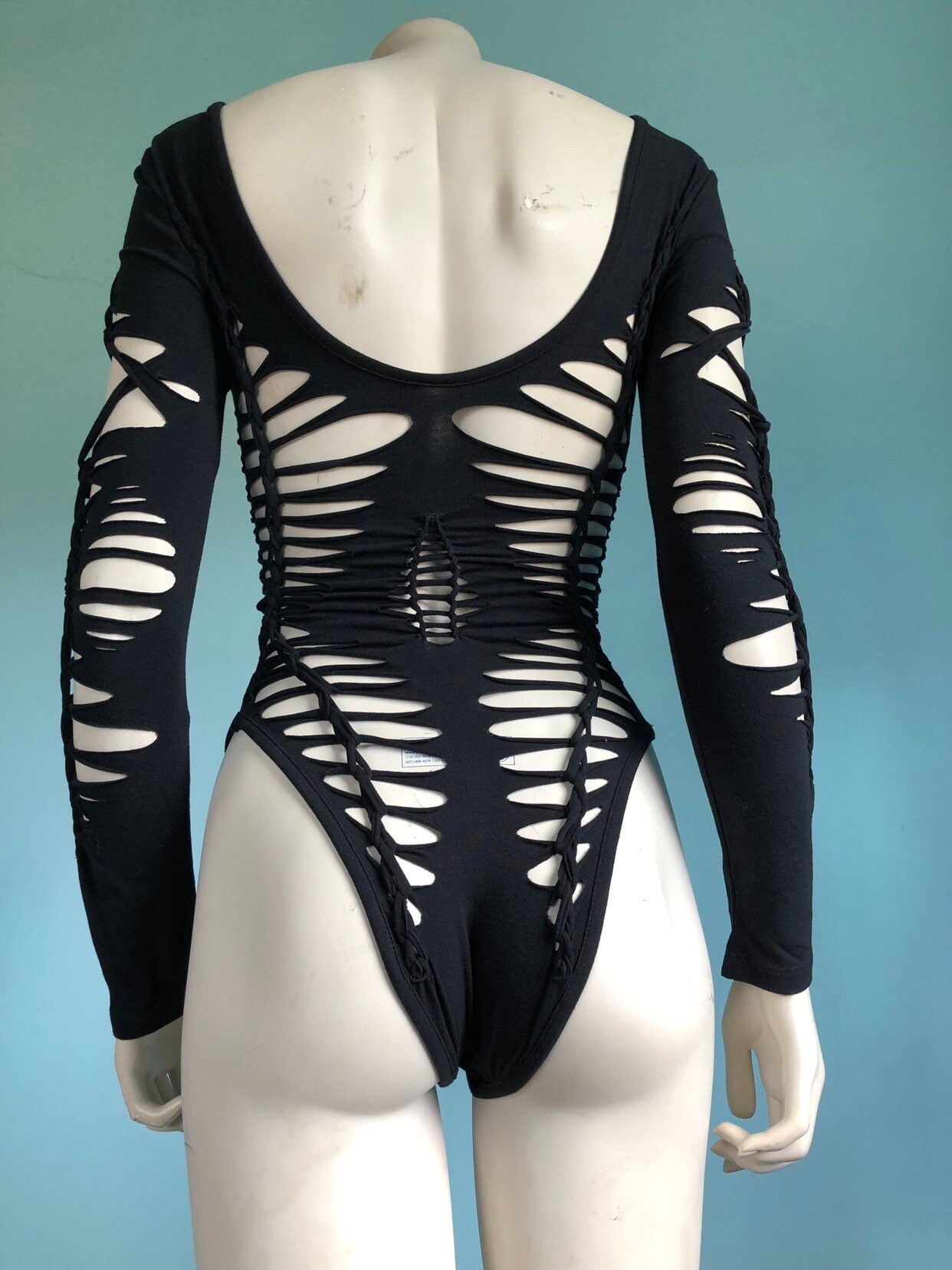 Bodysuit Sexy Slit Weave Festival Rave Bodysuit Gift for Girlfriend Black Friday Sale Cut ...