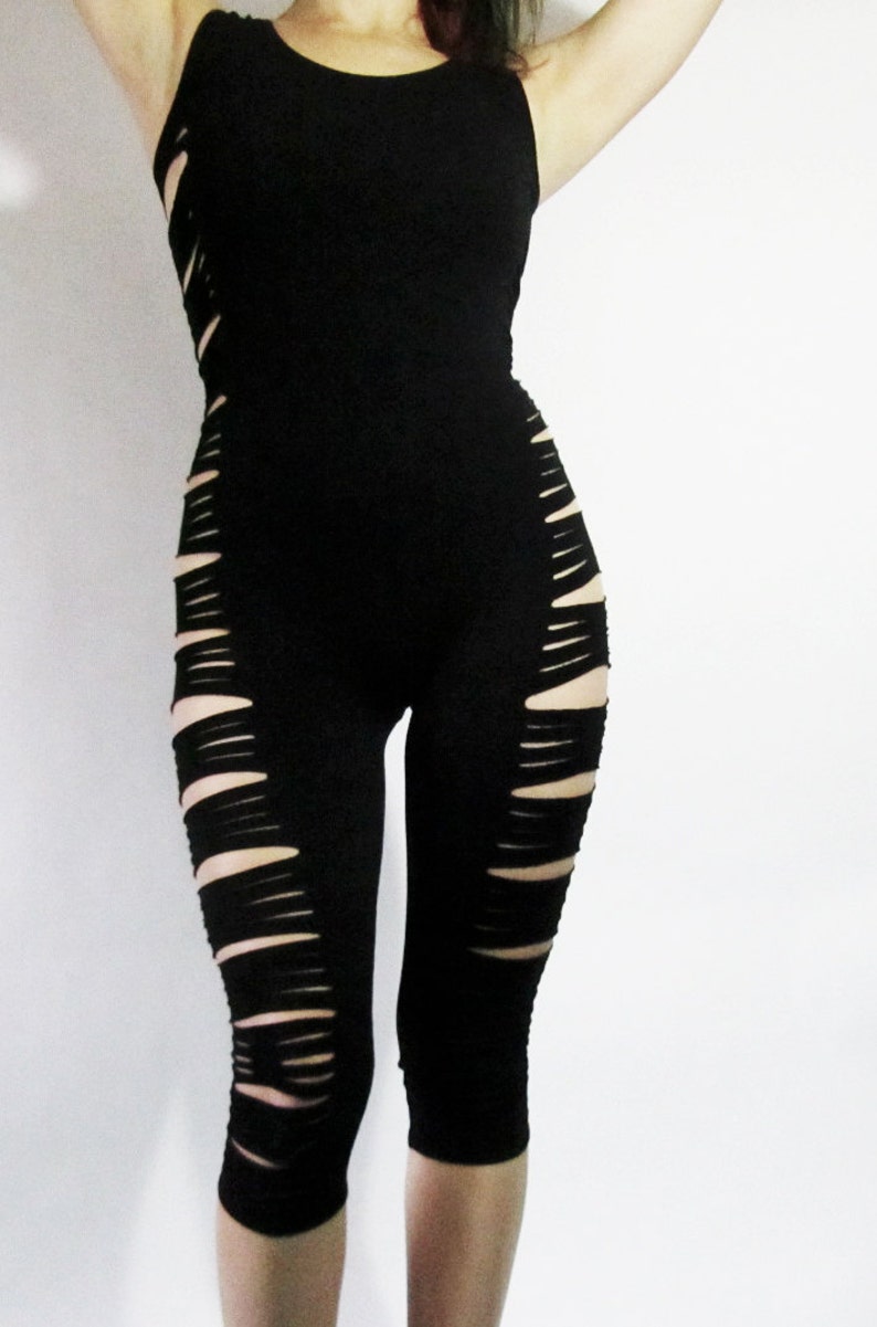 Cat Suit Side Cut Bodysuit Slit Weave Unitard Leotard Cyber - Etsy