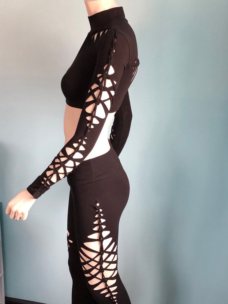 Slit Weave Shirt Turtleneck Braided Long Sleeve Crop Top Etsy