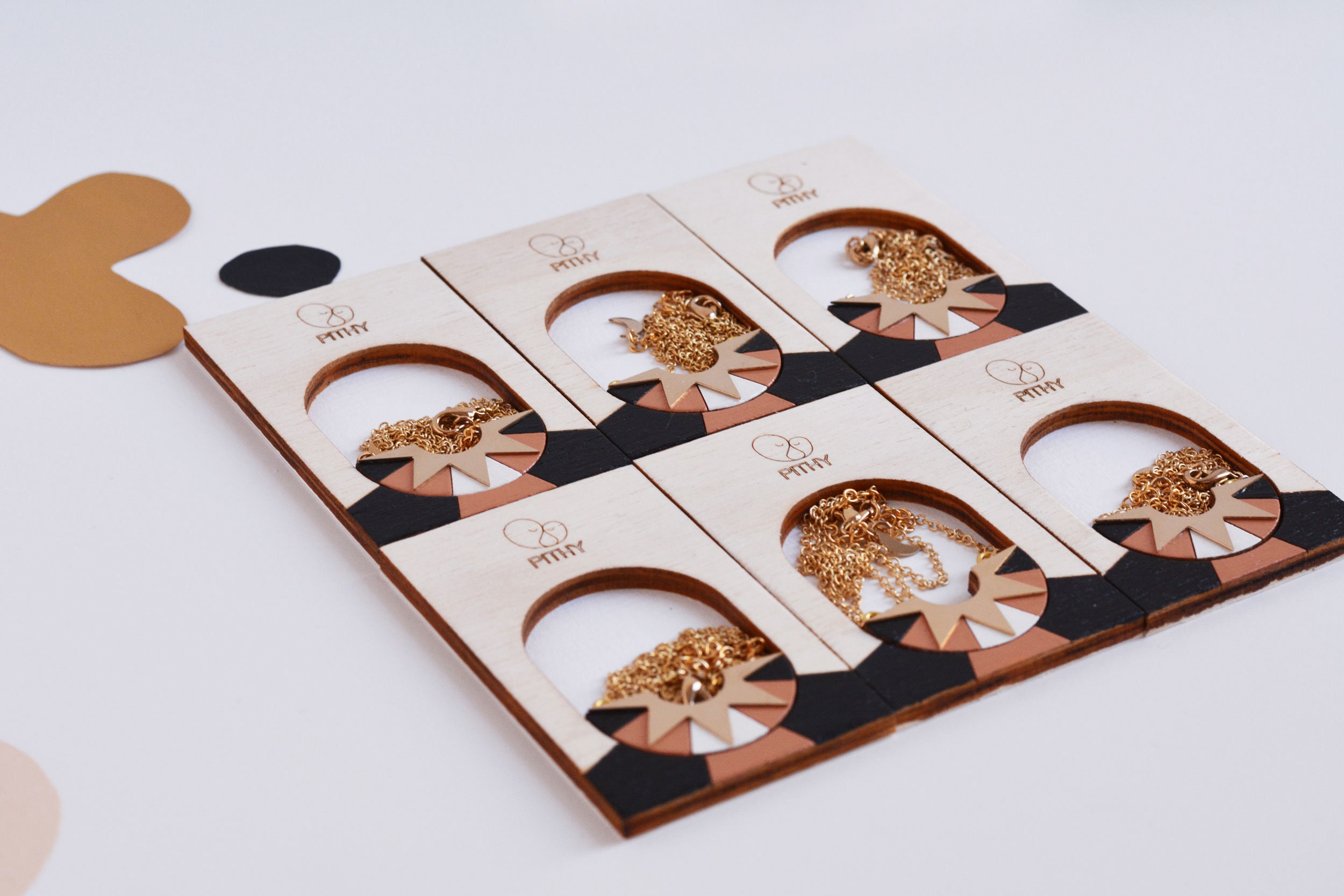 Dusty Rose Geometric Necklace Geometric Necklace Halfcircle - Etsy