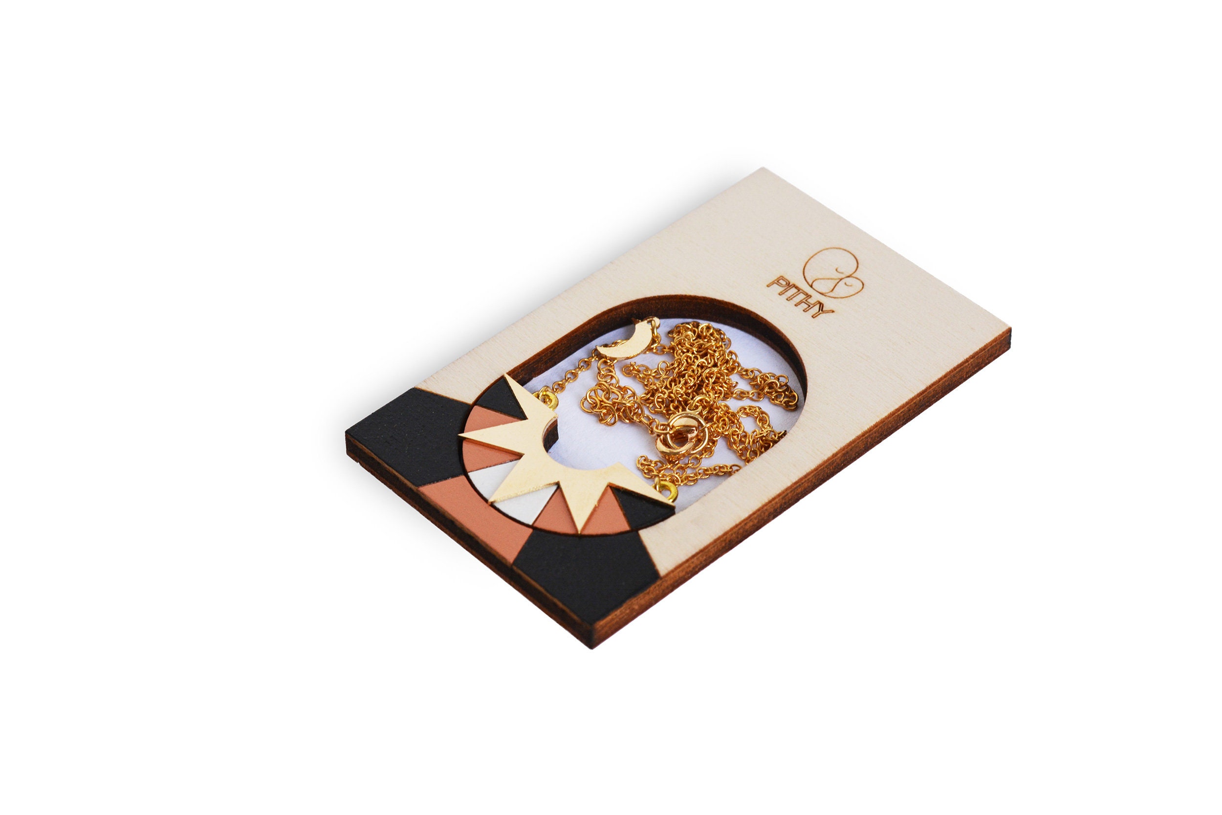 Dusty Rose Geometric Necklace Geometric Necklace Halfcircle - Etsy