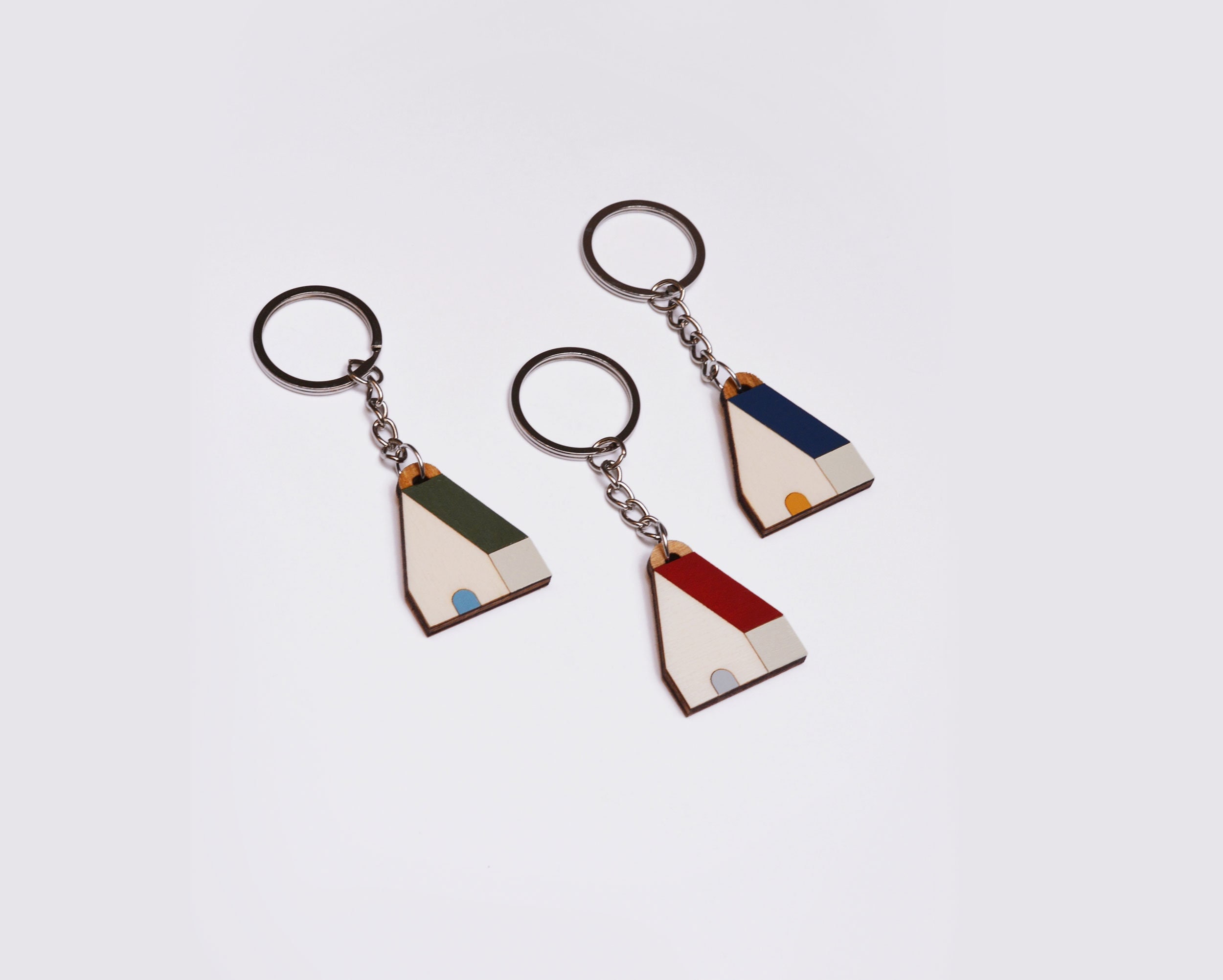 Minimalist Design Keychain, Personalized Little House Wooden Keychain ...