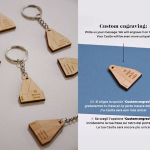 Minimalist Design Keychain, Personalized Little House Wooden Keychain ...