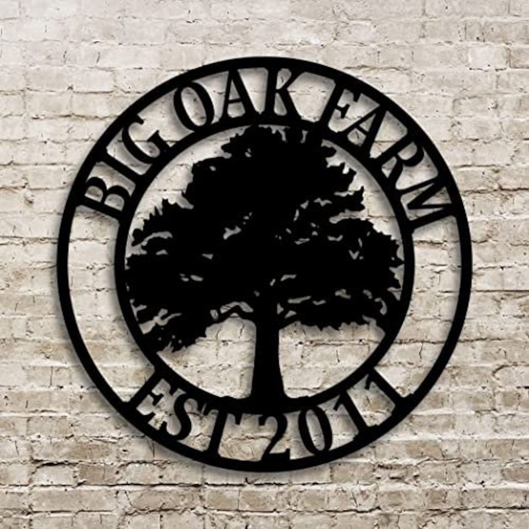 Oak Tree Monogram, Personalized Sign, Barn Sign - Etsy
