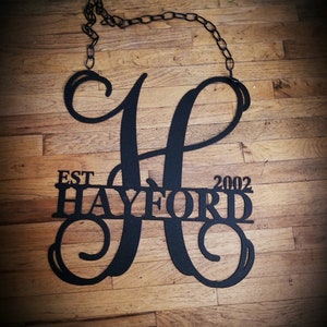 Personalized Metal Monogram Letter, Customized Door Hanger Monogram ...