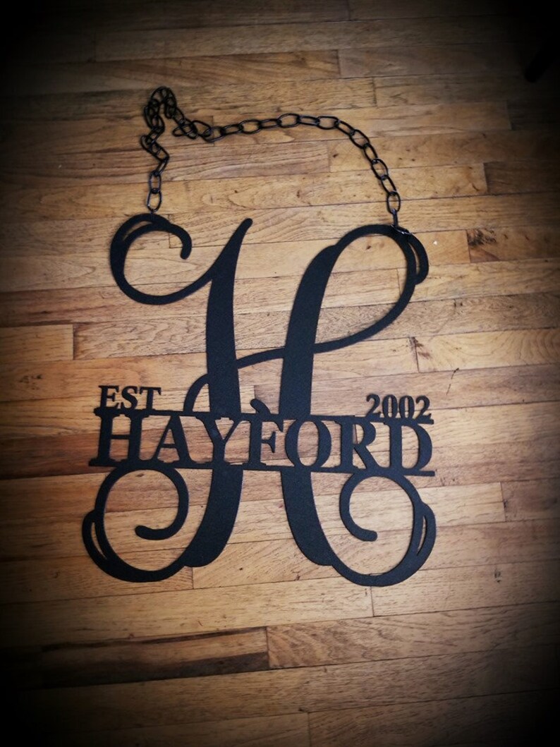 Personalized Metal Monogram Letter Customized Door Hanger - Etsy