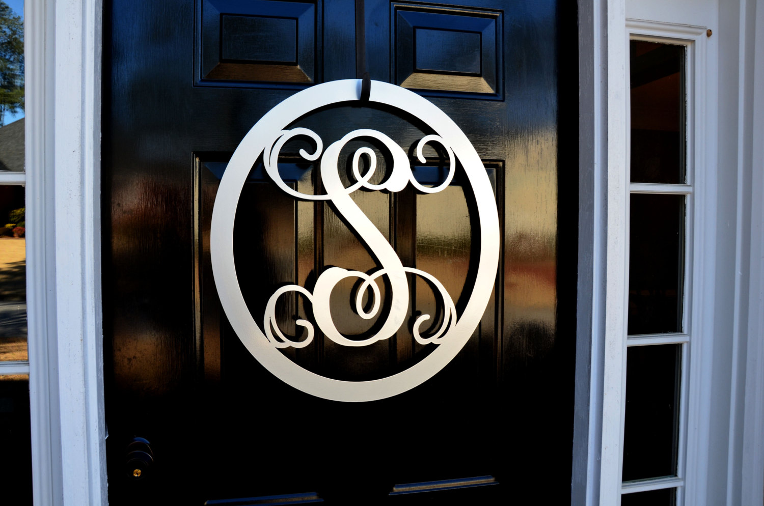 Metal Monogram Letter Monogram Wreath Door Hanger Monogram | Etsy