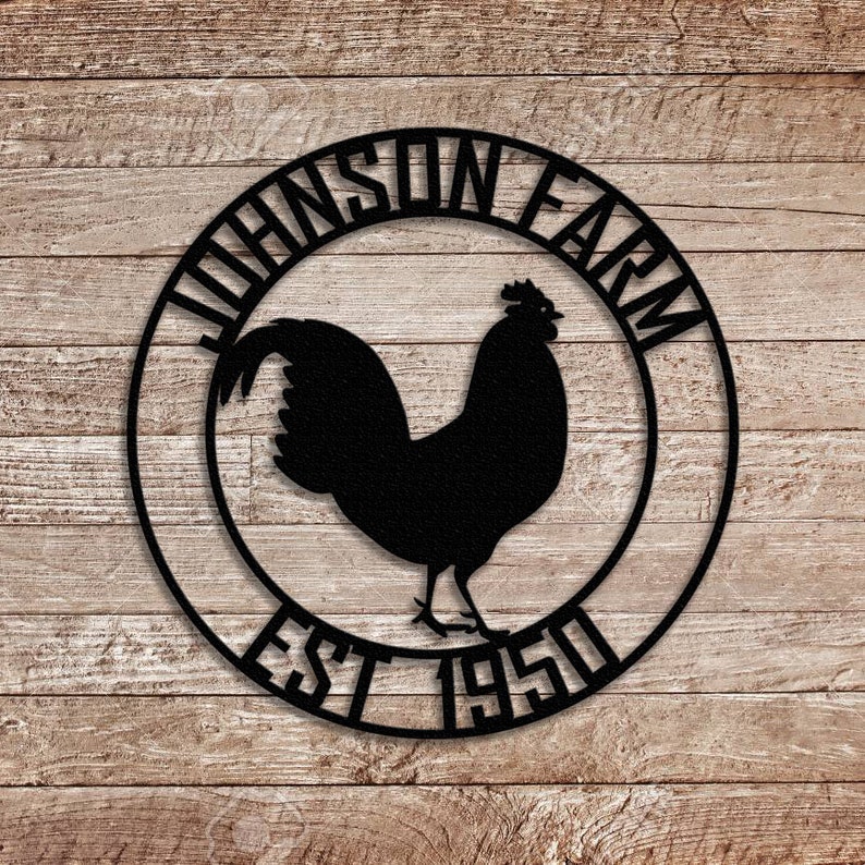 Rooster Farm Theme Sign Wall Art - Etsy