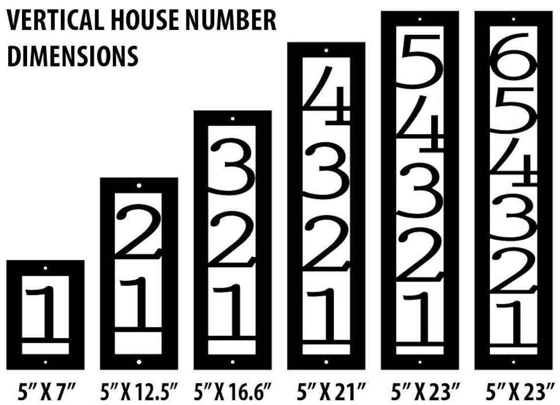 Custom Address Marker Vertical House Number Metal Address - Etsy