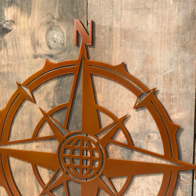 Vintage Nautical Compass Rose Metal Wall Art Nautical | Etsy