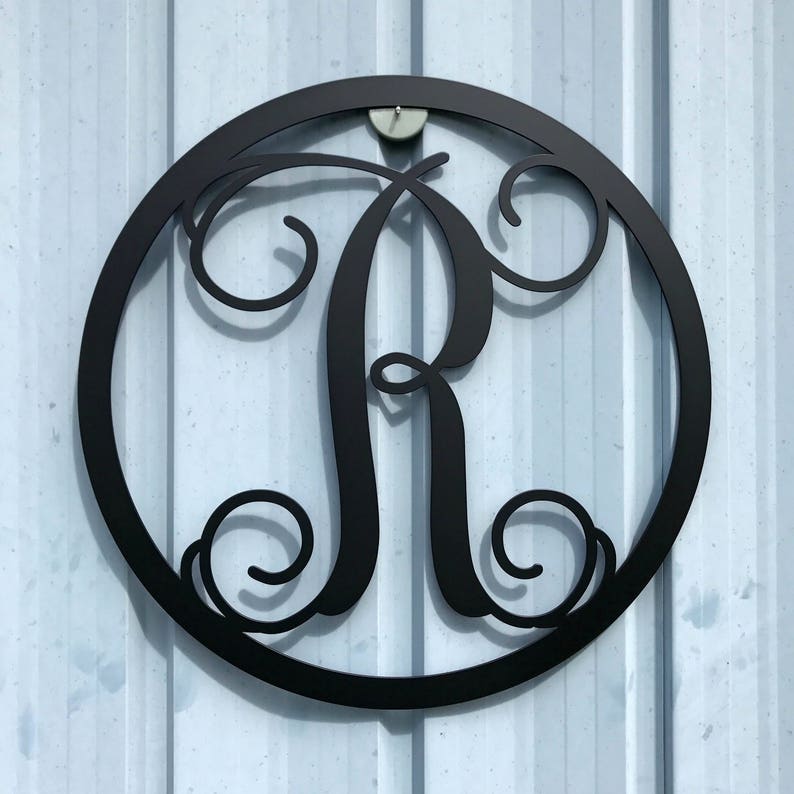 22 Round Metal Monogram Letter Metal Monogram Door - Etsy