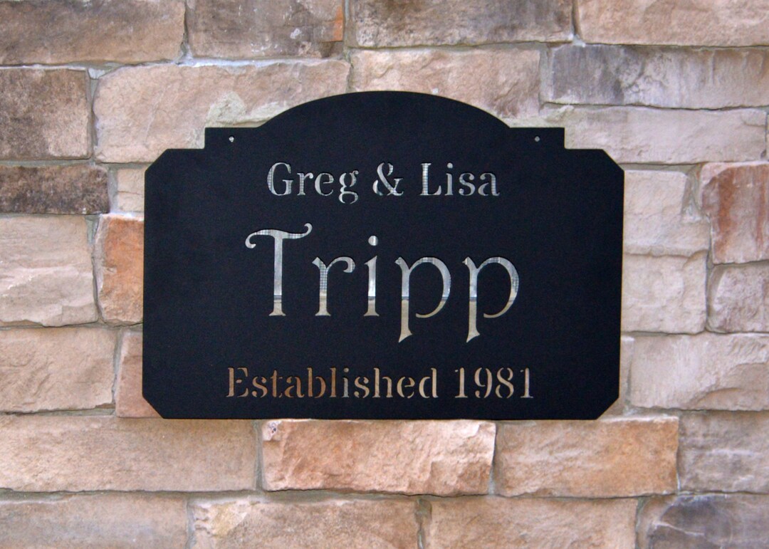 Metal Name Sign, Metal Est. Sign, Last Name Sign, Name Signs, Est. Date ...