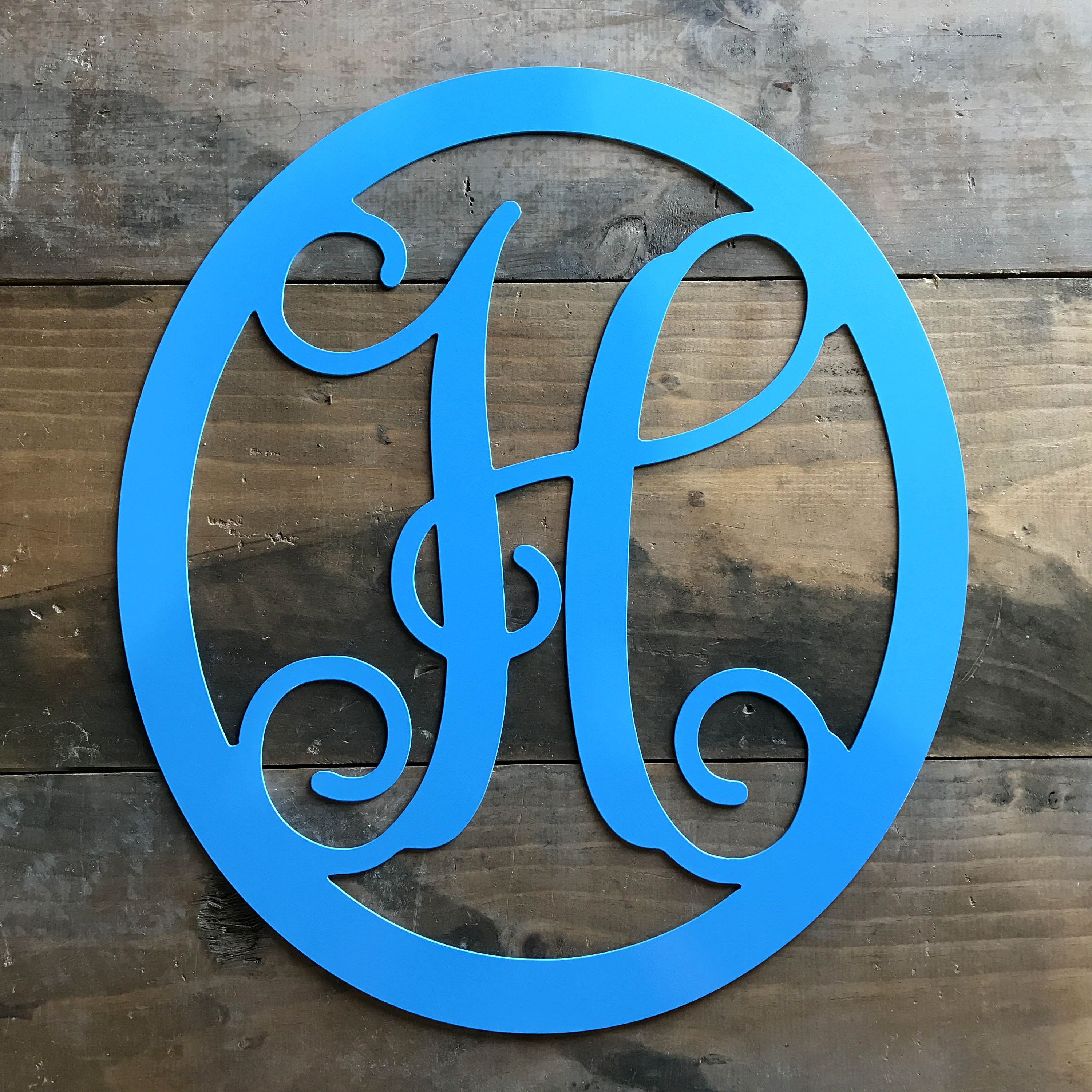 Metal Monogram Letter Monogram Wreath Door Hanger Monogram - Etsy