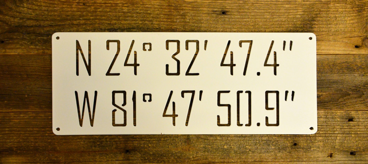 Coordinates Sign Custom Coordinates Metal Sign | Etsy
