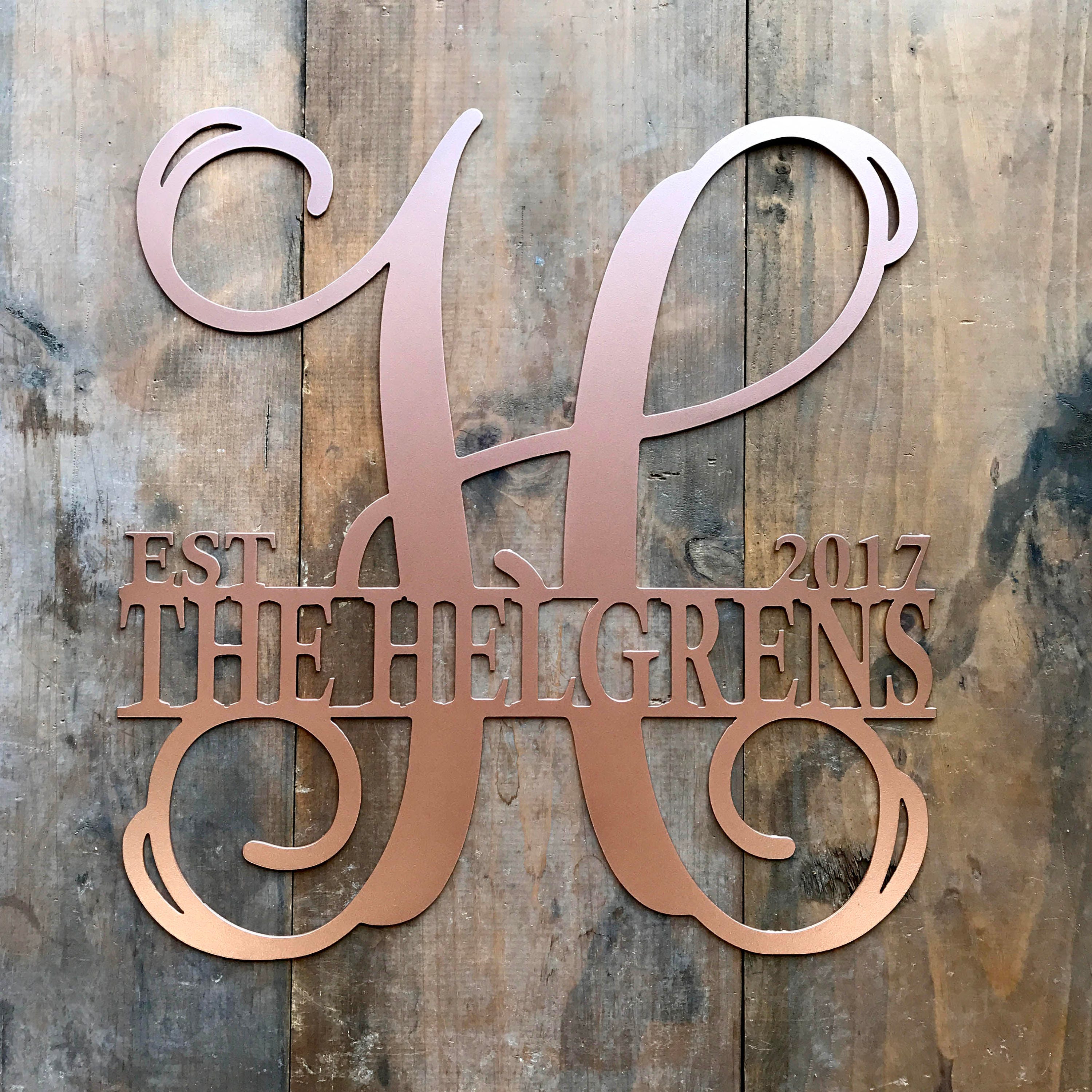 Personalized Metal Monogram Letter Customized Door Hanger | Etsy