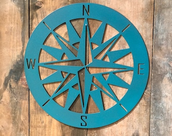 Nautical Compass Rose Metal Wall Art | Etsy