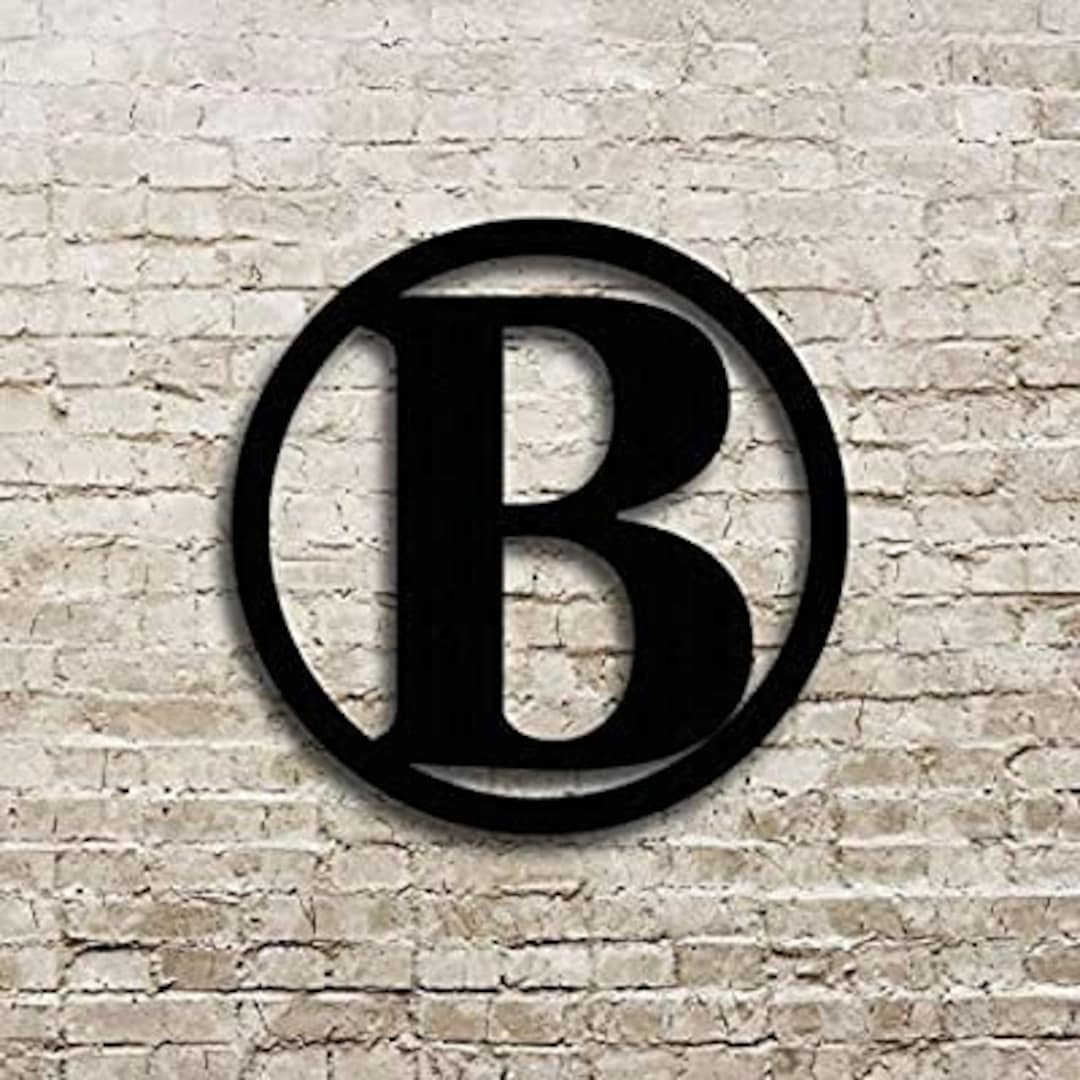 Round Metal Monogram Georgian Block Letter Door Hanger - Etsy