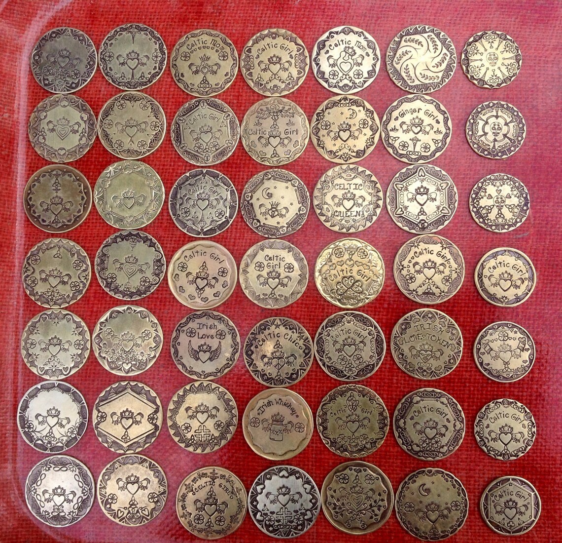 KEEPSAKE TOKENS Solid Brass Thick Thick Thick Irish Claddagh Pocket ...