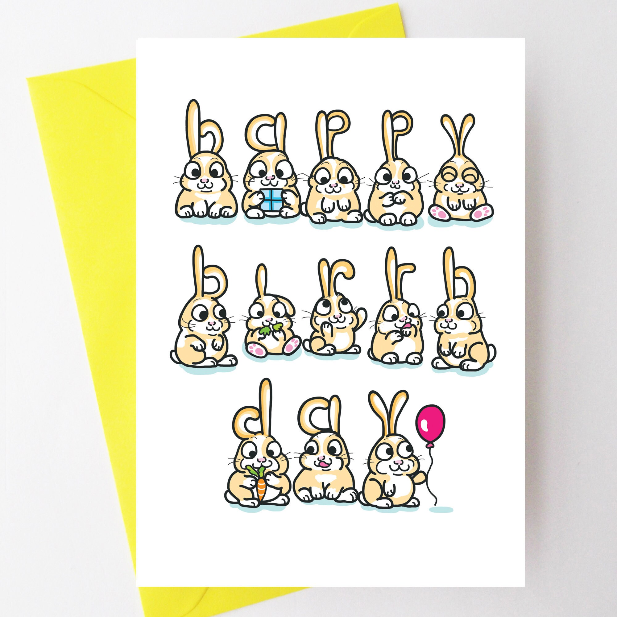 Rabbit Birthday Card Funny Bunny Card From the Rabbit - Etsy