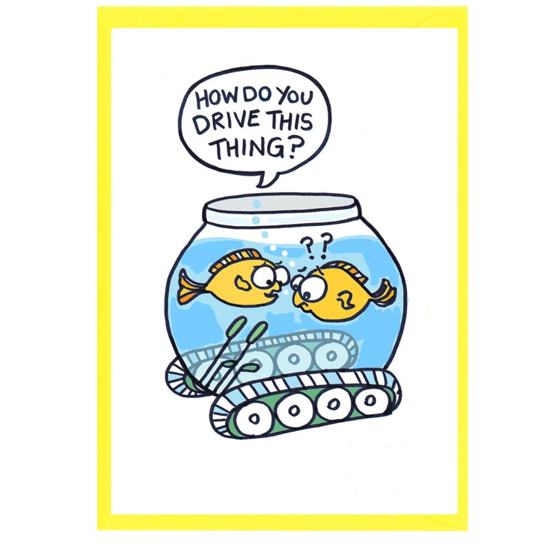 Funny Fish Card Joke Card Two Fish in A Tank | Etsy