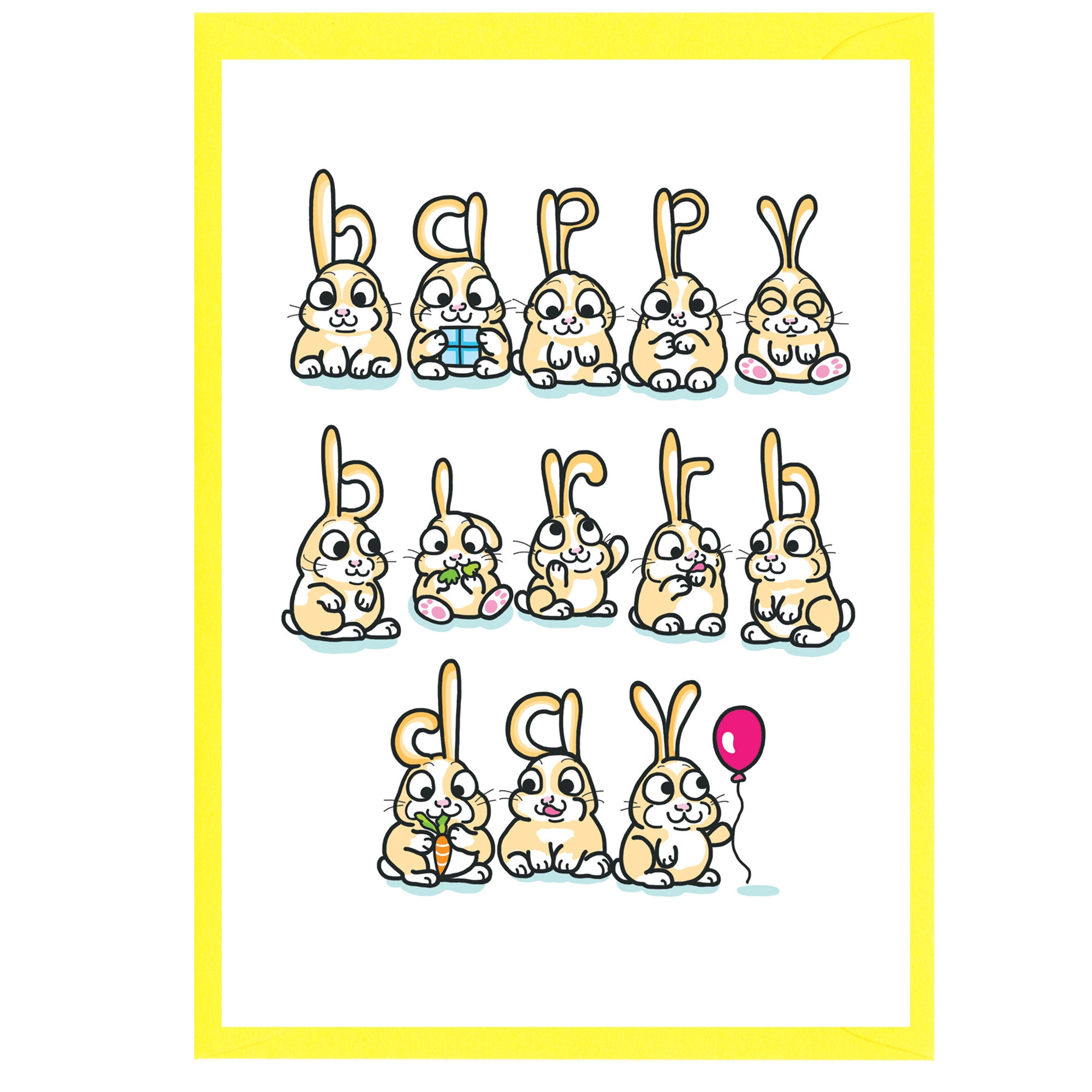 Rabbit Birthday Card Funny Bunny Card From the Rabbit - Etsy
