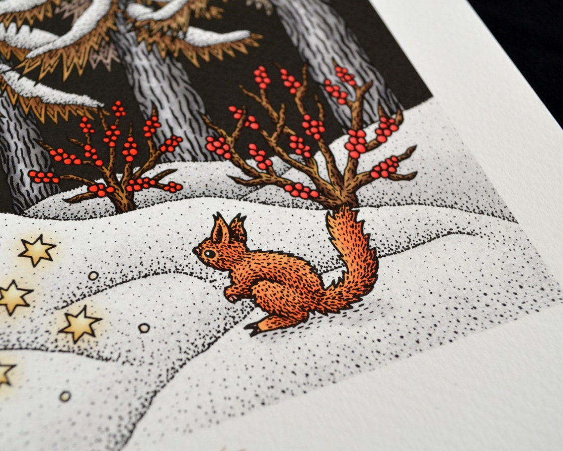 Star Talers Art Print Fairy Tale Illustration Squirrel - Etsy