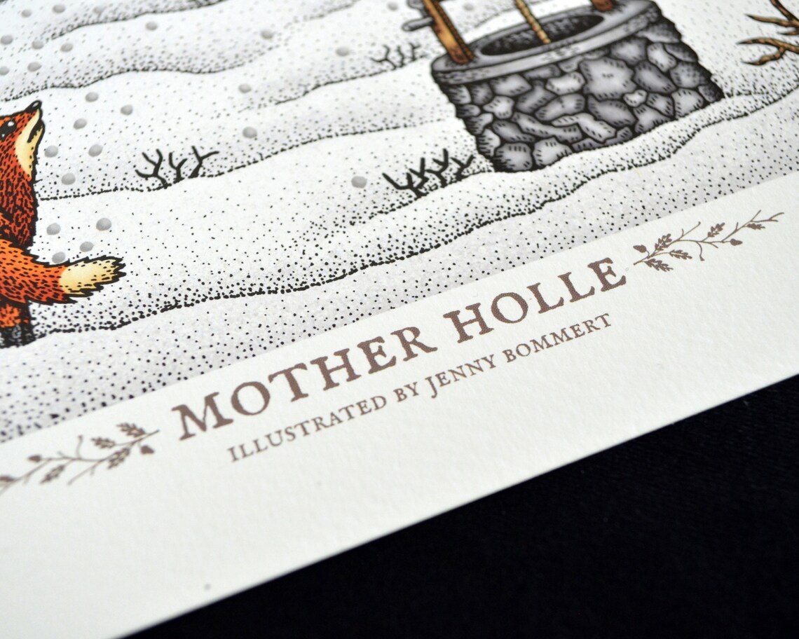 Mother Holle Art Print - Fairy Tale Illustration, Fox Art, Birman Cat ...