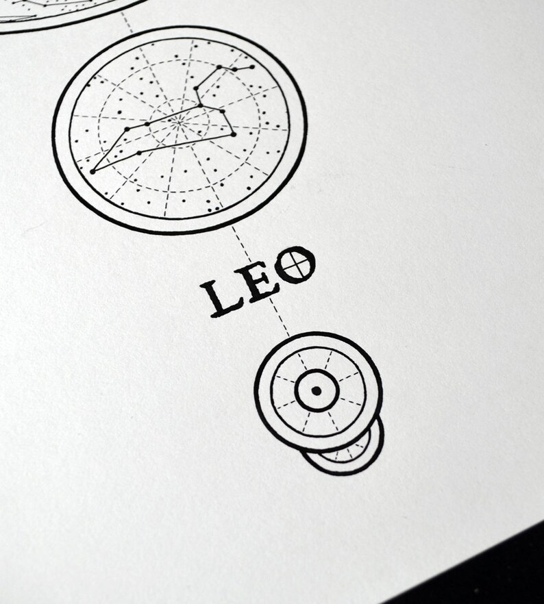 Zodiac Sign Leo Drawing Original Art Ginger Cat Lion Cat - Etsy