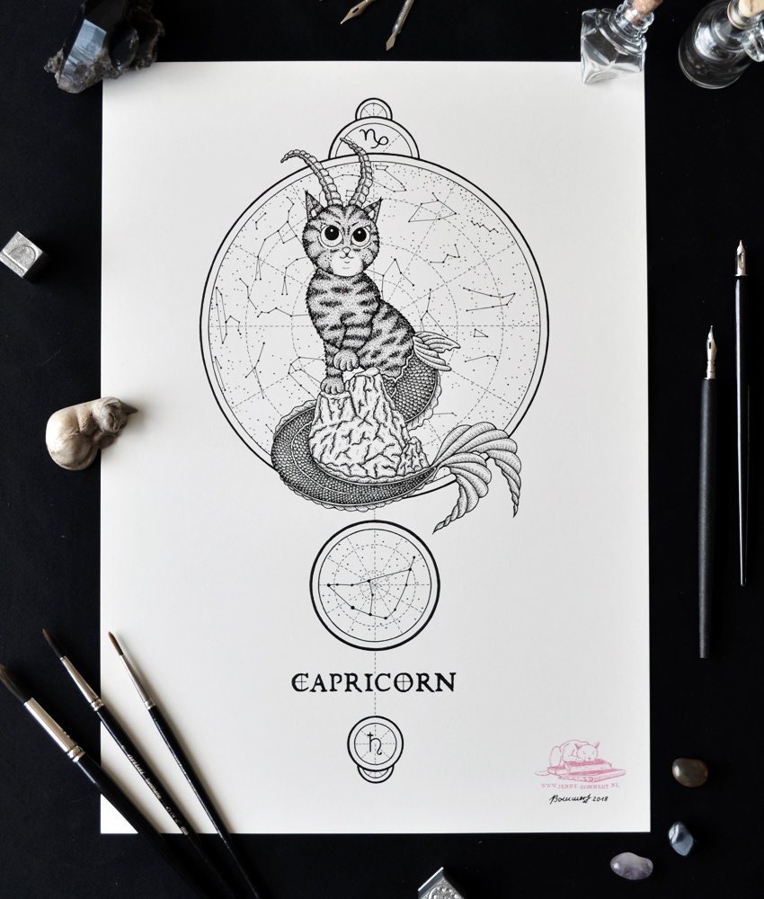 Horoscope Water-Resistant Astrology Capricorn Zodiac Sign Vinyl Decal ...