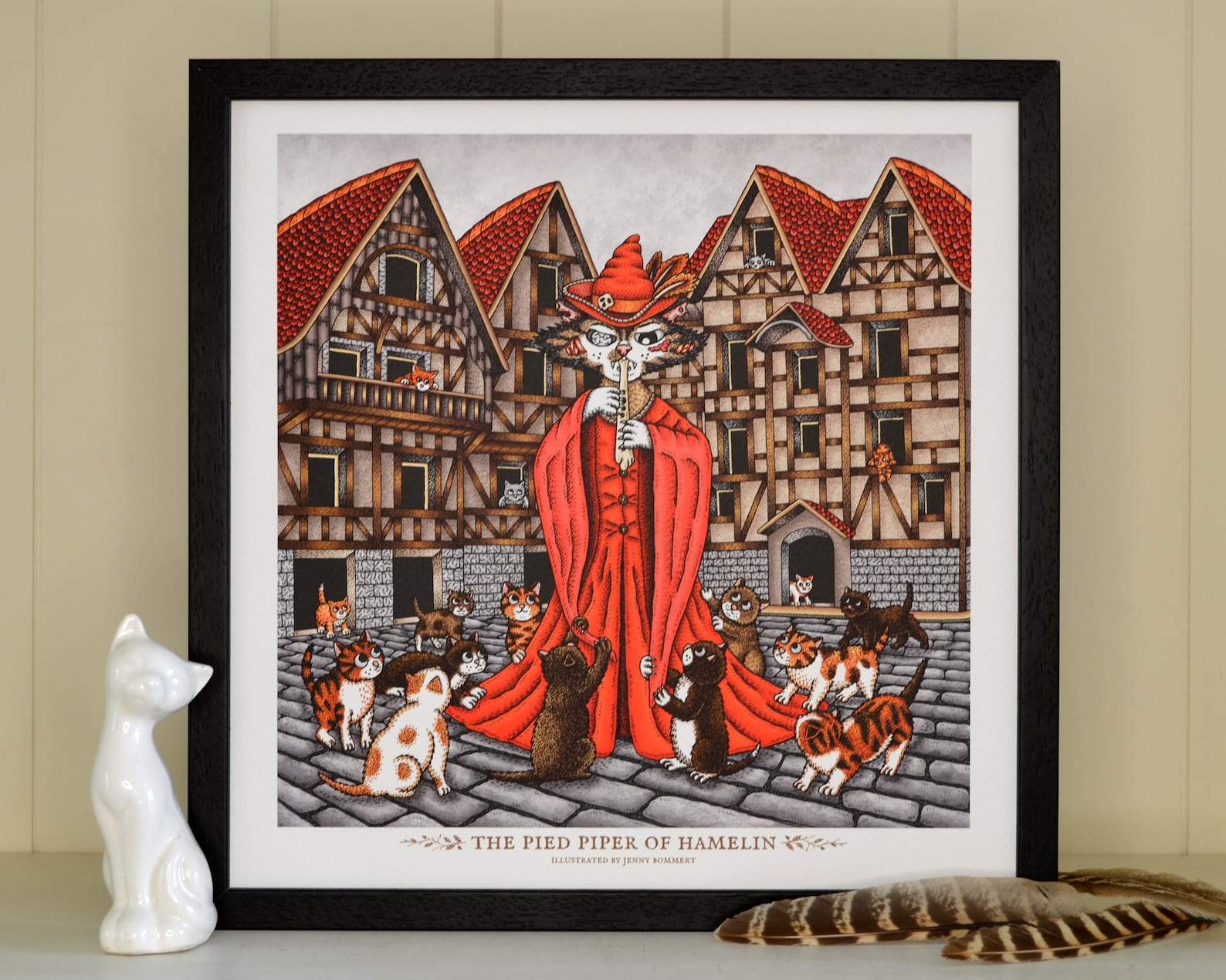 Pied Piper of Hamelin Art Print Fairy Tale Illustration | Etsy