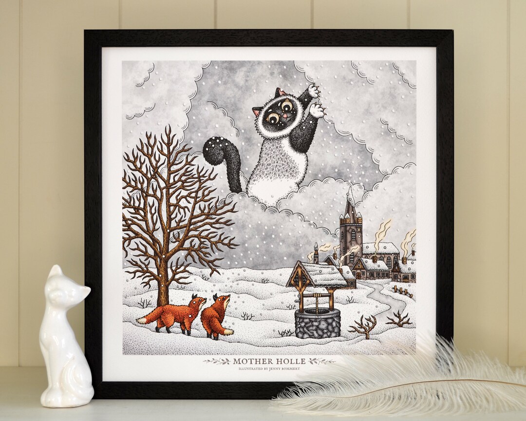 Mother Holle Art Print Fairy Tale Illustration, Fox Art, Birman Cat ...