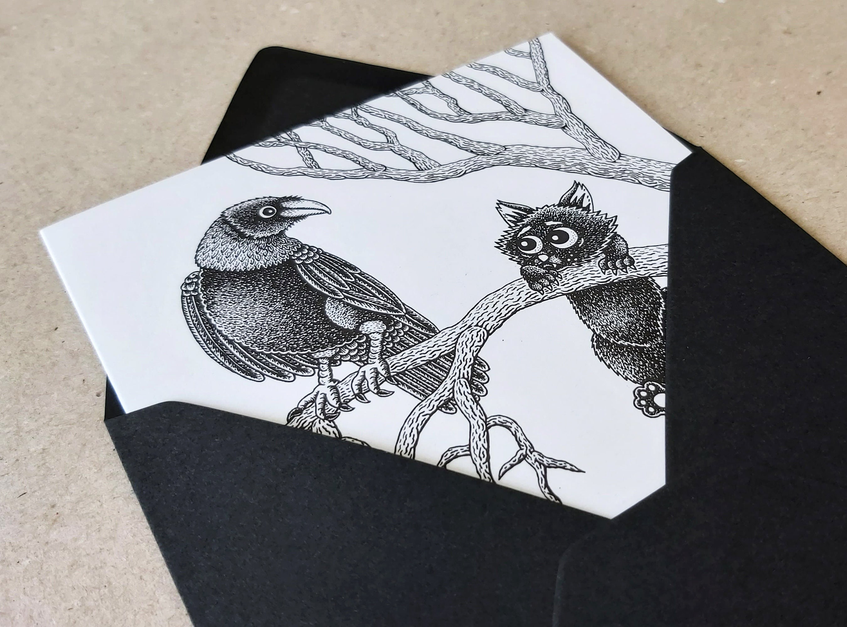 Black Cat Card Quoth the Raven Raven Greeting Card Gothic - Etsy