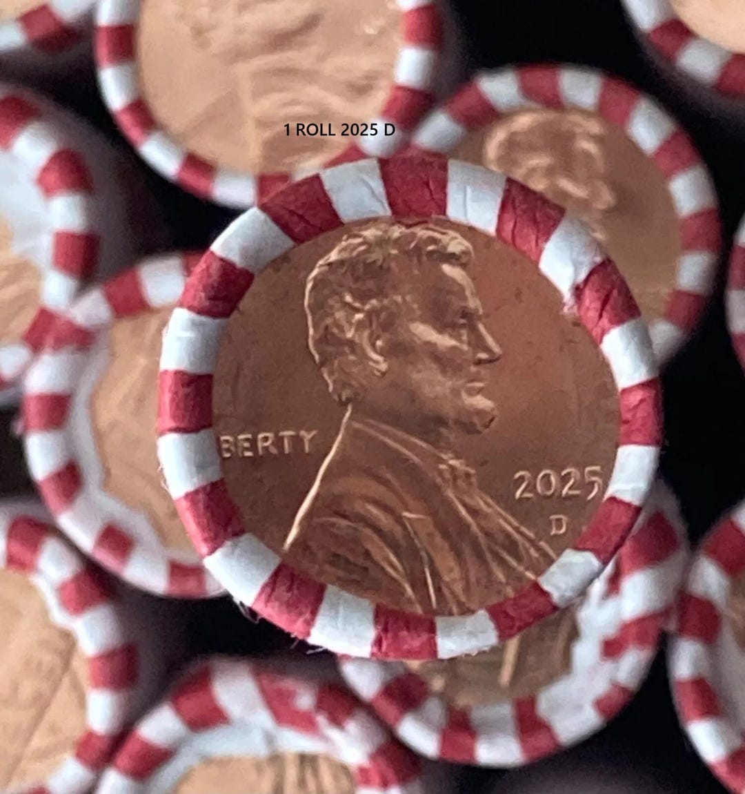 2025 PENNY - 2025 D Lincoln Penny Roll - 2025 D Penny Roll - 2025 One Cent Roll - 2025 Penny ...