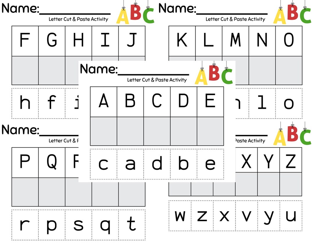 Alphabet Cut & Paste Activity - Etsy