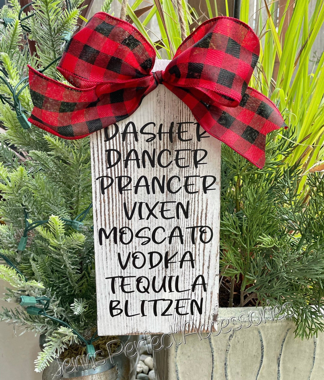 Funny Christmas Reindeer Sign, Christmas Drinking Sign, Holiday ...