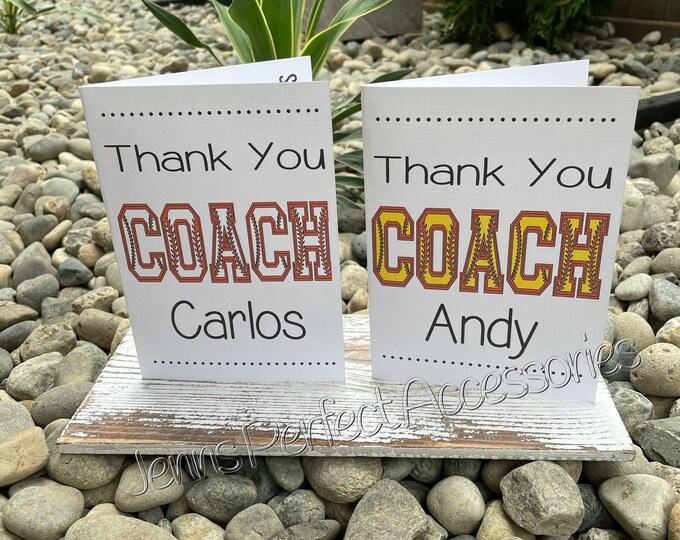 Personalized Thank You Coach Card, Softball Coach Card, Baseball Coach ...
