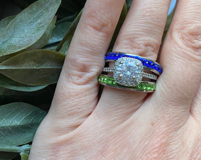 Seahawks Rings, Seahawks Stackable Rings, Seahawks Colors Ring ...