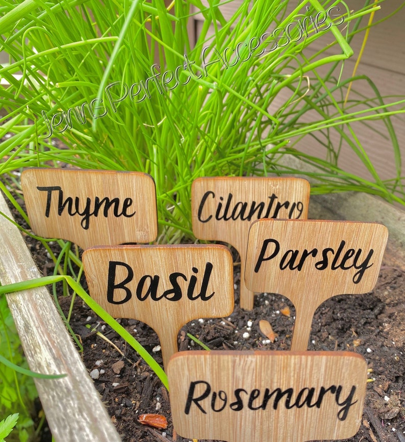 Customizable Plant or Herb Markers, Personalized Herb Garden Markers ...