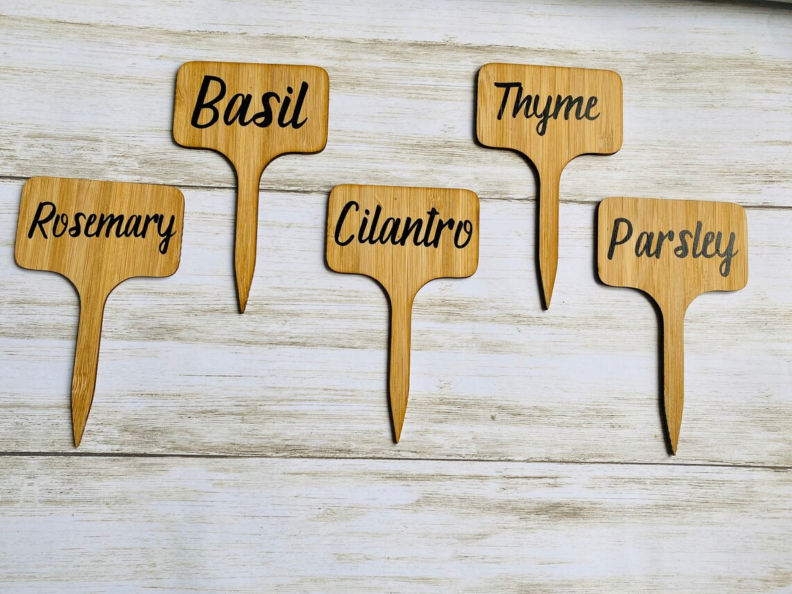 Customizable Plant or Herb Markers, Personalized Herb Garden Markers ...