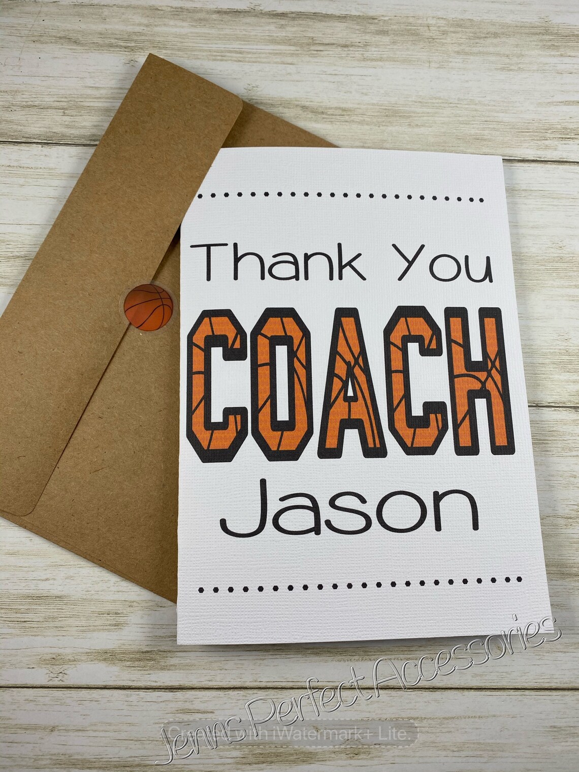 Personalized Basketball Coach Thank You Card Thanks Coach - Etsy