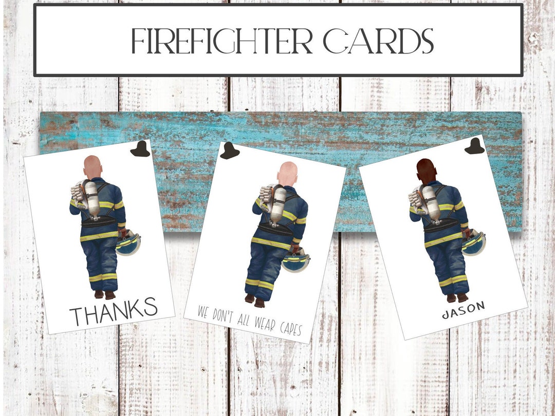 Firefighter Card, Personalized Card - Etsy