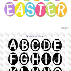Easter Font Svg, Easter Alphabet, Easter Egg Font Svg, Easter Letters ...