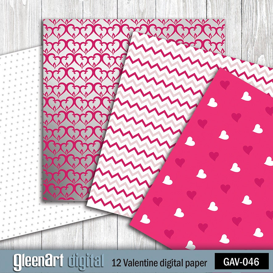 50% Off Sale Valentine Digital Paper Pack Scrapbook paper | Etsy