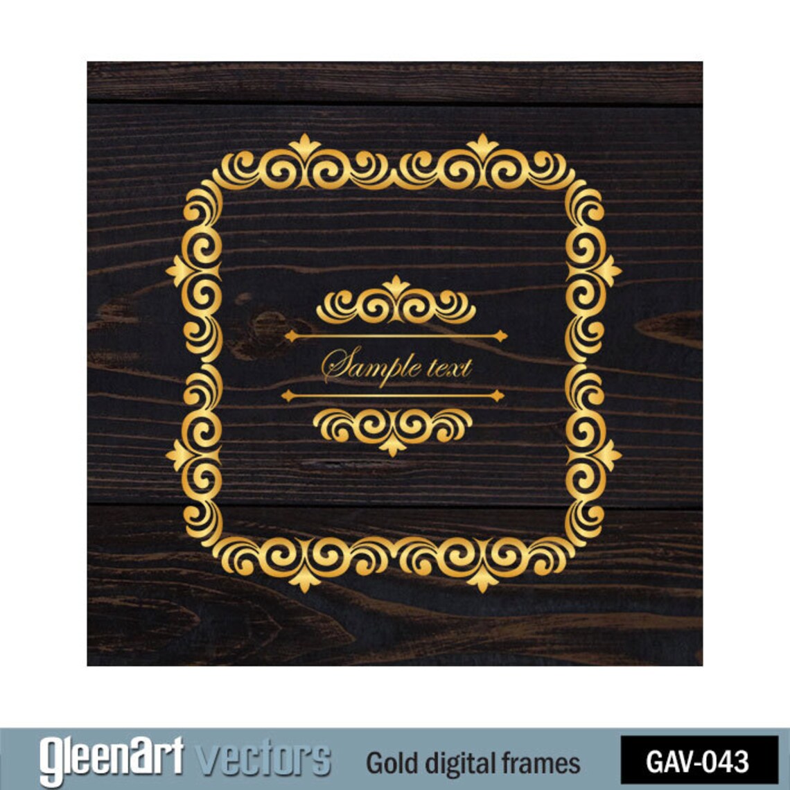 SALE Gold Digital Frame Commercial Use Png Jpg Eps | Etsy