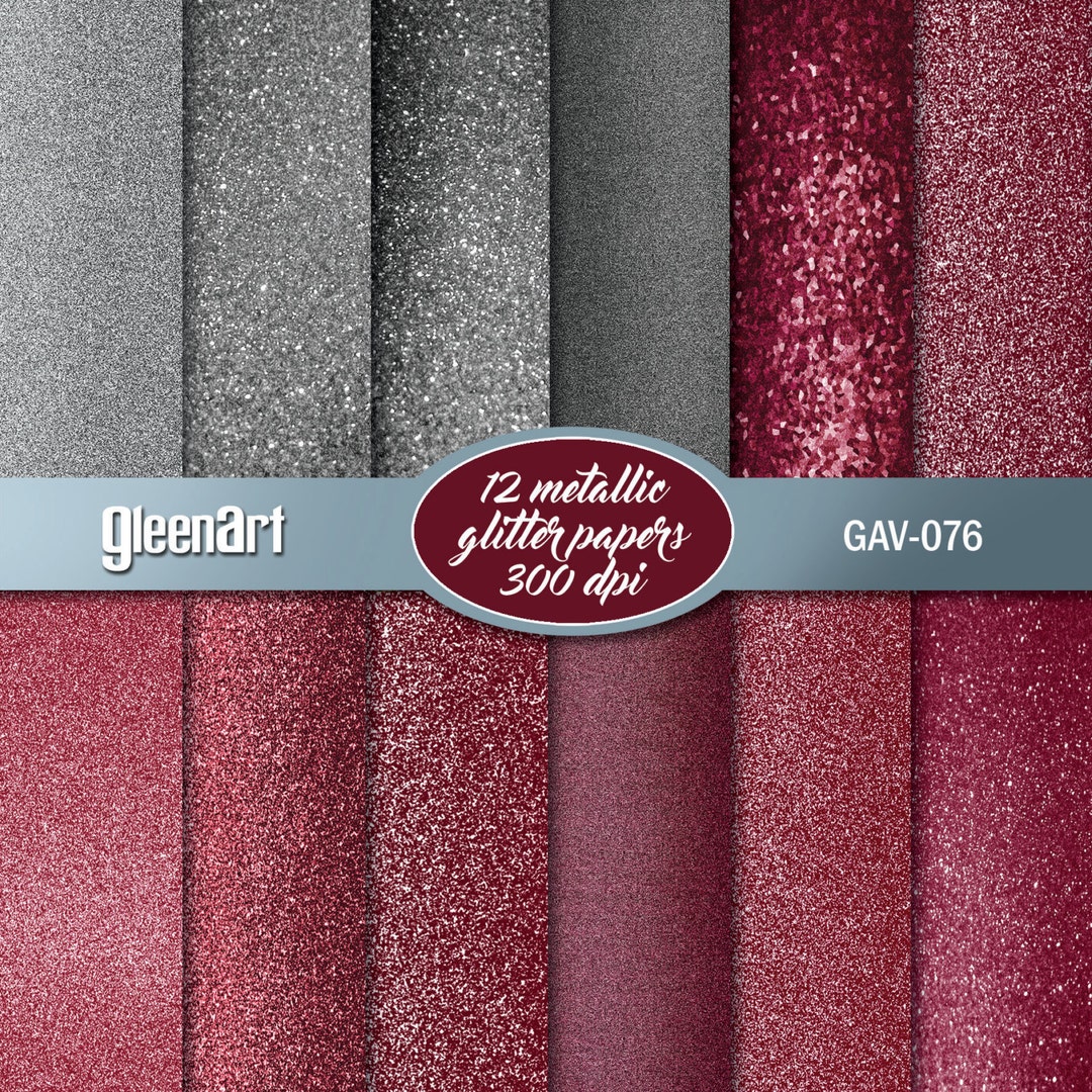 50% off Sale - Christmas Glitter Paper/metal Paper/silver/burgundy ...