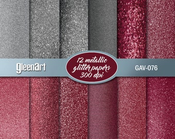 Glitter&plain PAPER Set Burgundy 4 Different Pre-made Pages - Etsy