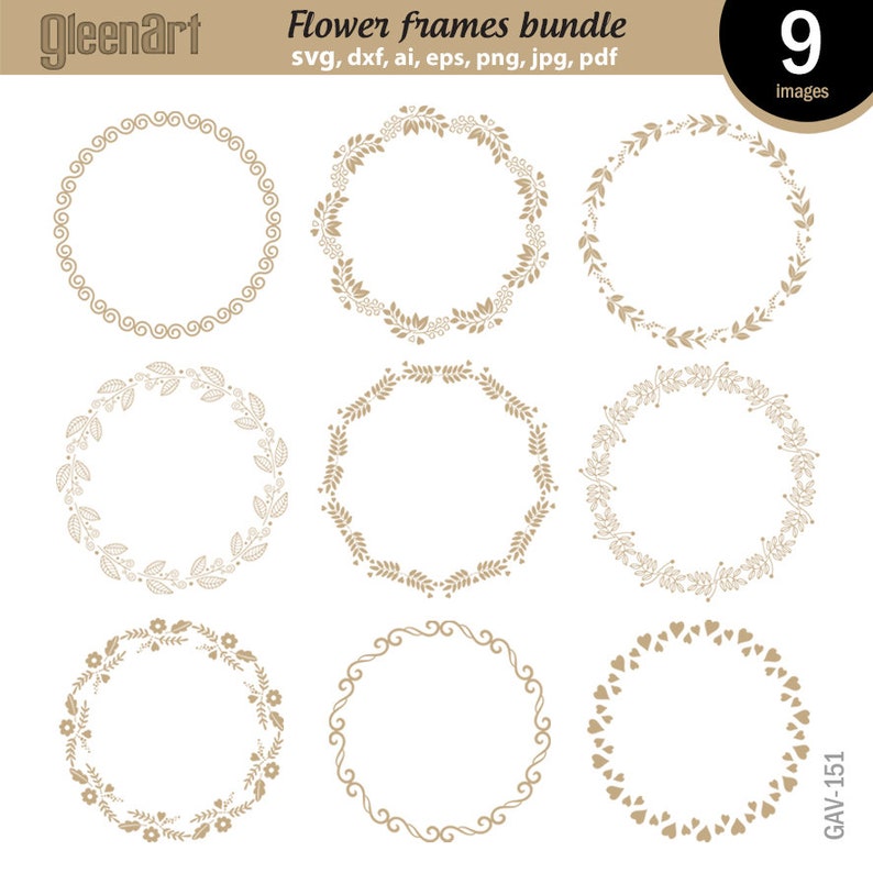 Flourish Wreaths Svg Floral Frames Monogram Frame Svg - Etsy