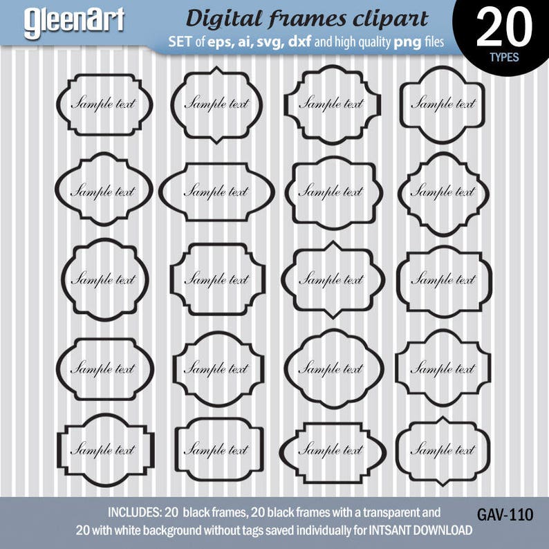 Sale Label frame Frames clipart Label svg Digital frame | Etsy